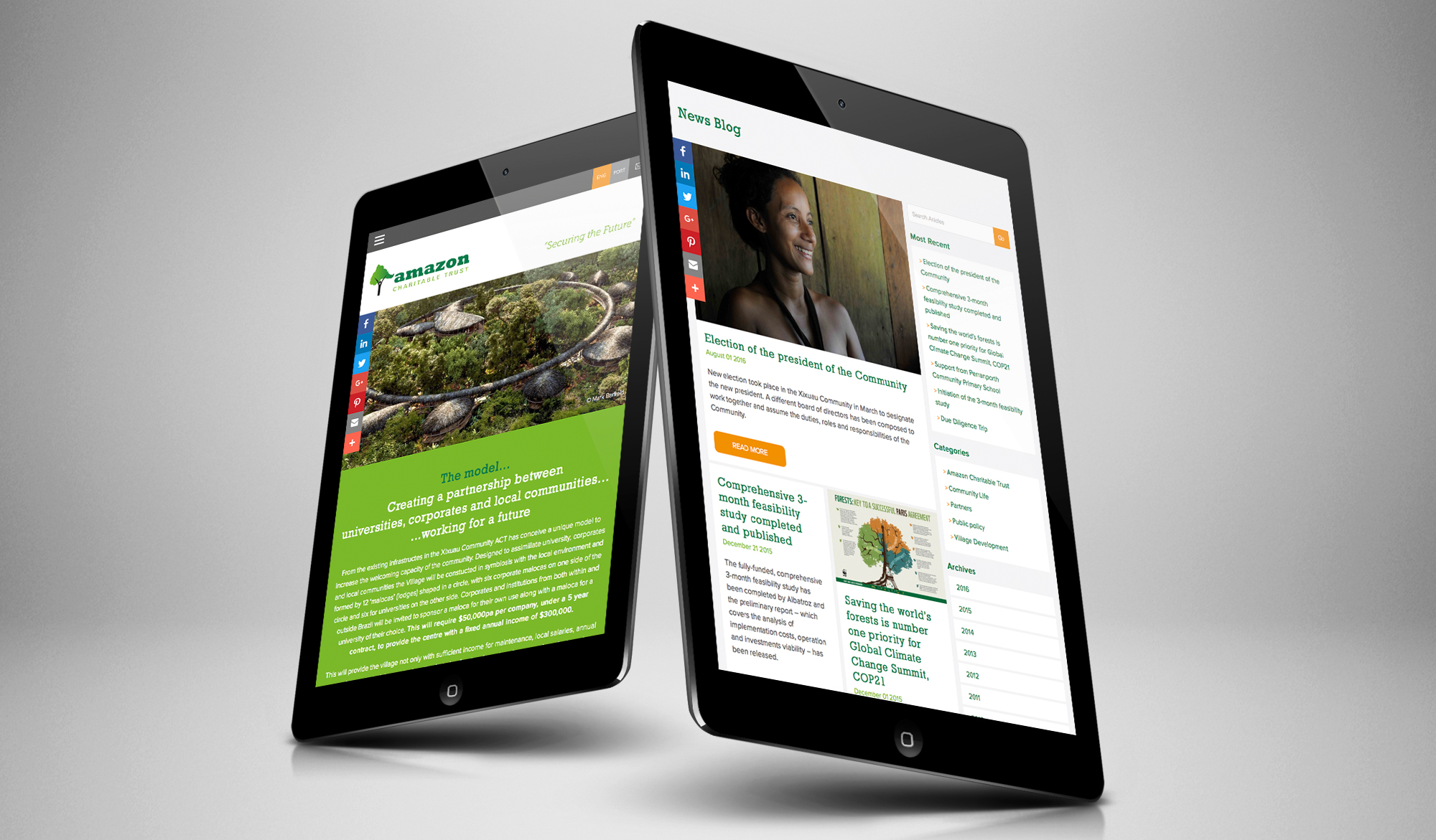 Website design and development for the Amazon Charitable Trust new website